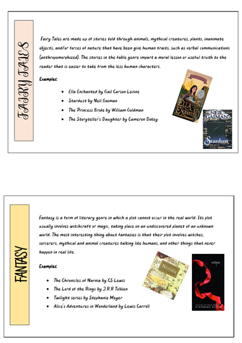 Genre Flashcards | Teaching Resources