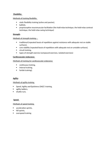 BTEC Sports and Exercise Science Unit 8 Specialised Fitness Training ...