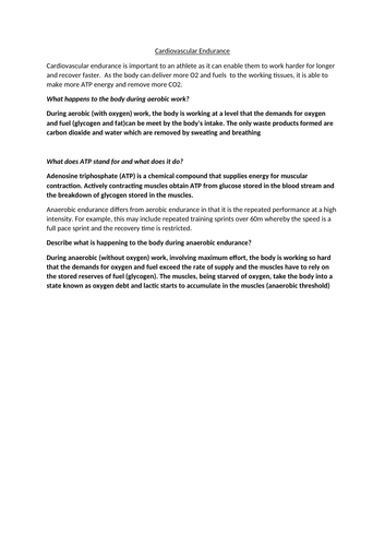 BTEC Sports and Exercise Science Unit 8 Specialised Fitness Training ...