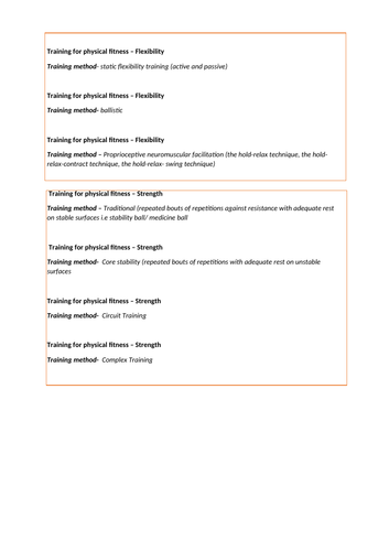 BTEC Sports and Exercise Science Unit 8 Specialised Fitness Training ...