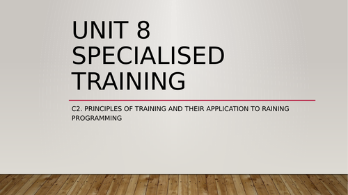 BTEC Sports and Exercise Science Unit 8 Specialised Fitness Training ...