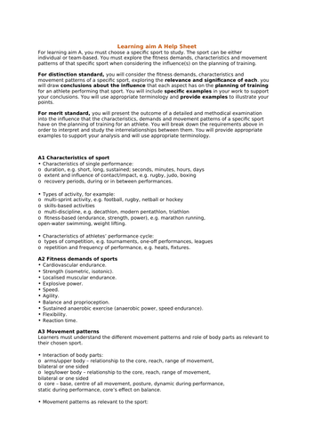 BTEC Sports and Exercise Science Unit 8 Specialised Fitness Training ...