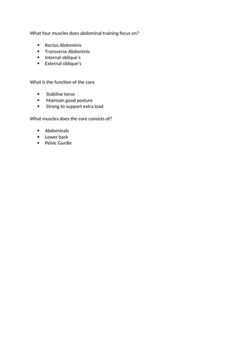 BTEC Sports and Exercise Science Unit 8 Specialised Fitness Training ...