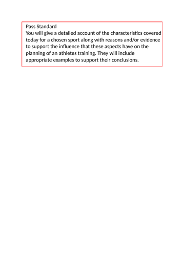 BTEC Sports and Exercise Science Unit 8 Specialised Fitness Training ...