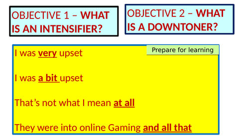 INTENSIFIERS, QUALIFIERS, DOWNTONERS | Teaching Resources