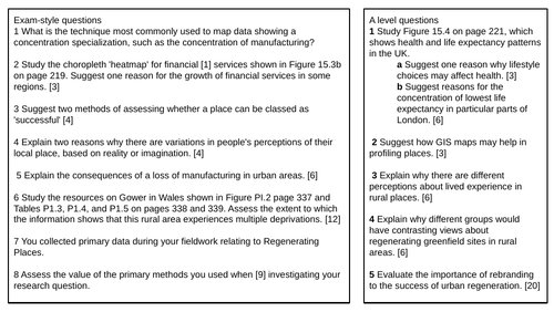 Regeneration Glossary Exam Questions | Teaching Resources