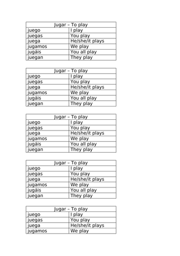Verb JUGAR (full conjugation) + Jungle Theme | Teaching Resources