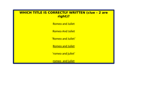 WRITING TITLES CORRECTLY | Teaching Resources