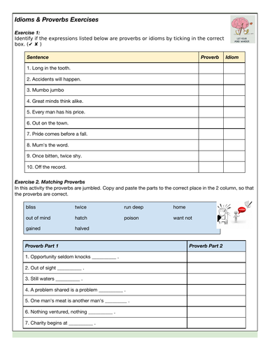 Idioms and Proverbs | Teaching Resources
