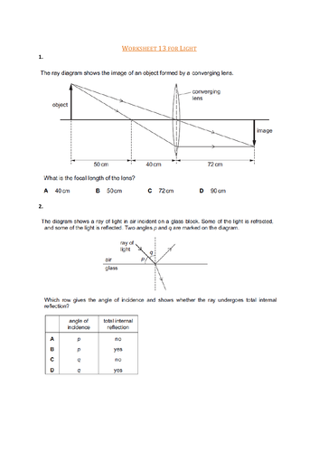 IGCSE Light | Teaching Resources
