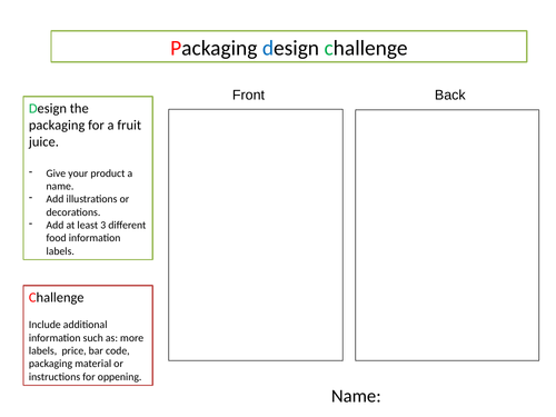 Food packaging and labelling | Teaching Resources