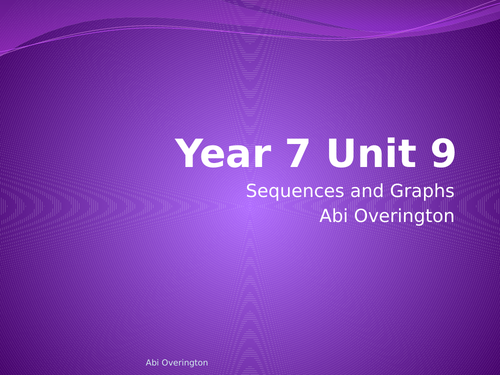 Year 7 Sequences and Graphs | Teaching Resources