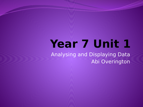 Year 7 Analysing and Displaying Data | Teaching Resources