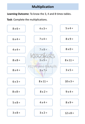 Multiplication: AQA Entry Level 3 Maths | Teaching Resources