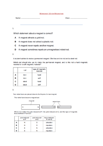 IGCSE Physics Magnetism CIE | Teaching Resources