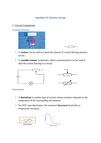 IGCSE Electric Circuits CIE | Teaching Resources