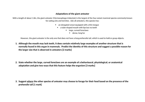 Adaptations (AQA A-level Biology) | Teaching Resources