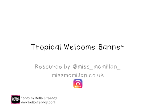 Tropical Welcome Banner | Teaching Resources