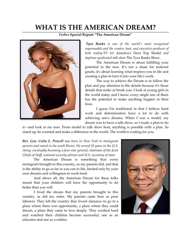 The American Dream | Teaching Resources