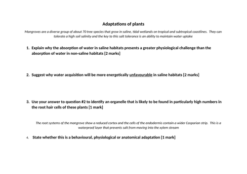 Natural selection and adaptation (Edexcel A-level Biology A) | Teaching ...