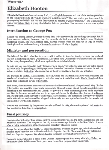 Elizabeth Hooton (1600-1672) | Teaching Resources