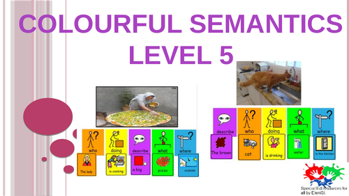 Colourful Semantics activity pack (22 pics) Level 5 (Subject, Verb ...