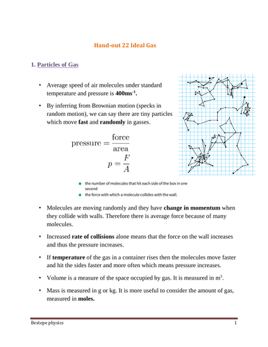 A-Level Ideal Gas (CIE) | Teaching Resources