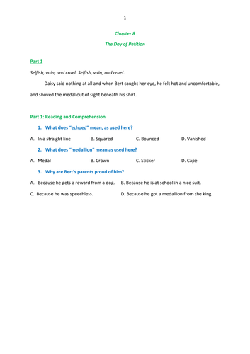 The Ickabog by J. K. Rowling - Chapters 1-8 - Reading comprehension and ...