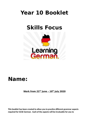 German skills booklet | Teaching Resources