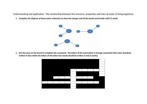 The significance of water (Edexcel A-level Biology B) | Teaching Resources