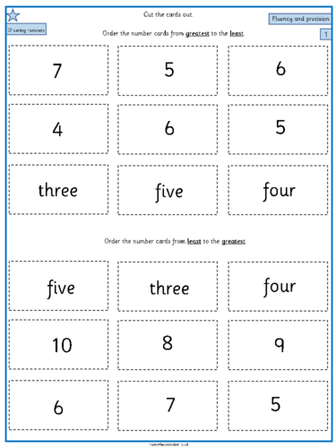 Year 1 - Week 4 Place Value to 10 worksheets- White Rose Small Steps ...