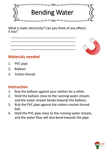 Static Electricity Lab: Bending Water (Fun STEM Activity) | Teaching ...