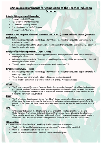 GTCS Profile Minimum Requirements | Teaching Resources