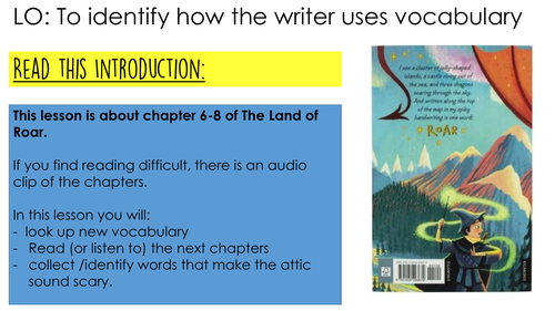Year 5/6: Whole Class Reading - Land of Roar 6-8 scary vocabulary ...