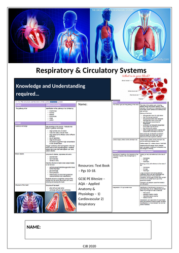 AQA GCSE PE ILT5 - Cardio-Respiratory Systems | Teaching Resources