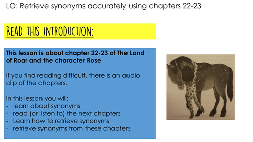 Year 5/6: Whole Class Reading - Land of Roar 22-23 - synonym retrieval ...
