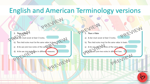 Ties and Slurs in Music - PowerPoints, Handouts & 11 Worksheets ...