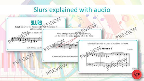 Ties and Slurs in Music - PowerPoints, Handouts & 11 Worksheets ...