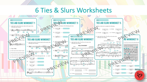 Ties and Slurs in Music - PowerPoints, Handouts & 11 Worksheets ...
