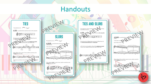 Ties and Slurs in Music - PowerPoints, Handouts & 11 Worksheets ...