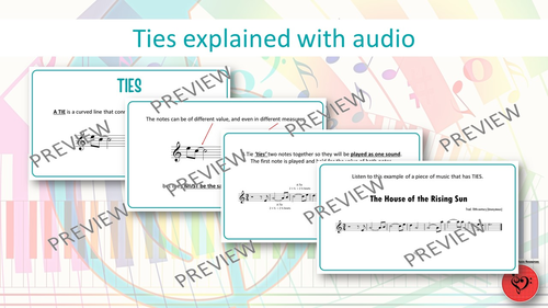 Ties and Slurs in Music - PowerPoints, Handouts & 11 Worksheets ...