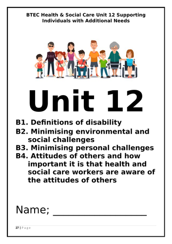 BTEC L3 Unit 12 Supporting Individuals with Additional Needs LAB ... BTEC L3 Unit 12 Supporting Individuals with Additional Needs LAB ...