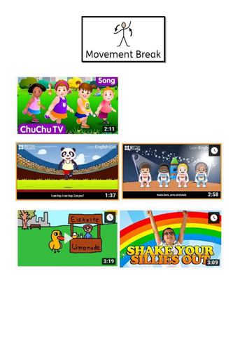 Movement Break Choosing Board Special Needs/Autism COVID-19 activities ...
