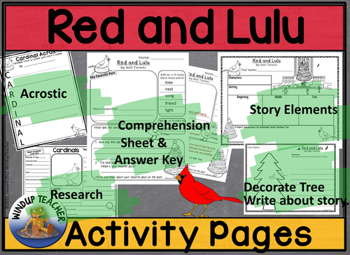 Red and Lulu Activity Sheets Printable Picture Book Activities for ...