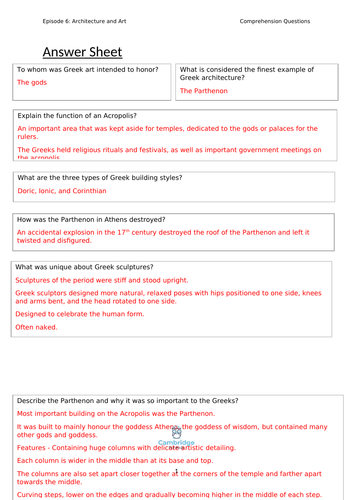 Ancient Greek Architecture | Distance Learning | Audio & Comprehension ...