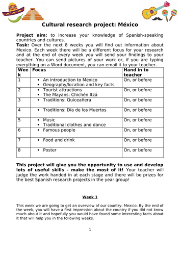 KS3 Spanish Culture Project Mexico | Teaching Resources