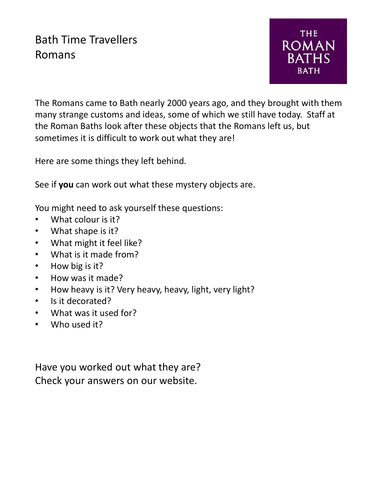 Roman Mystery Objects | Teaching Resources