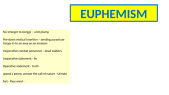 What is a EUPHEMISM? | Teaching Resources