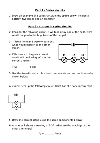 BEST Electric Circuits Lesson 4 - Series Circuits | Teaching Resources