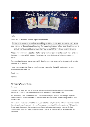 Carbon & Water Cycle Science Doodle Notes | Teaching Resources